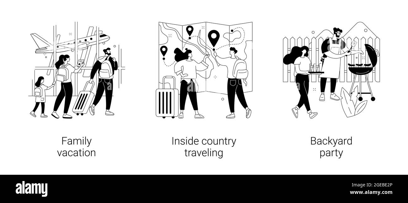 Family adventure and fun abstract concept vector illustrations Stock ...