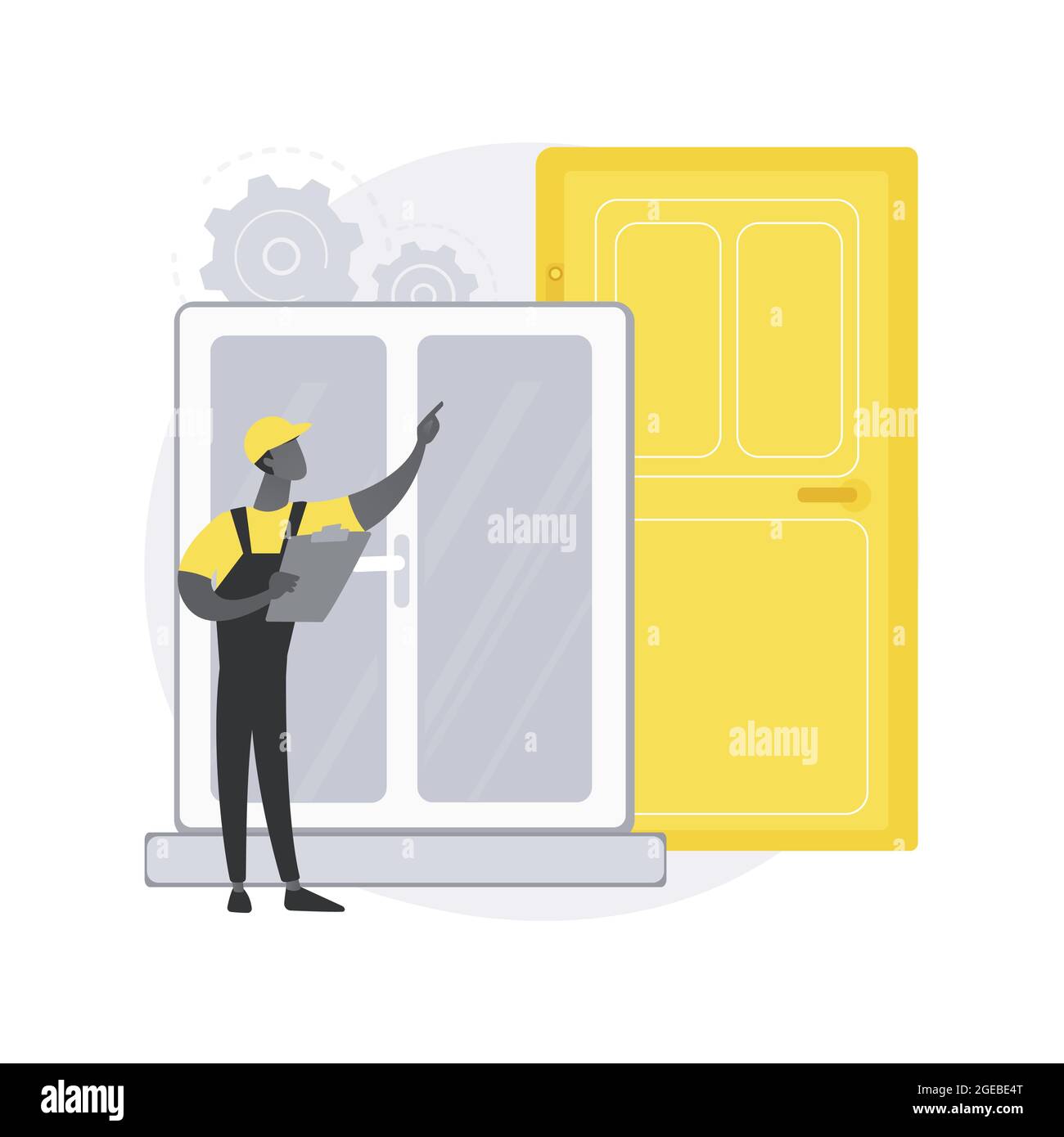 Windows and doors services abstract concept vector illustration Stock ...