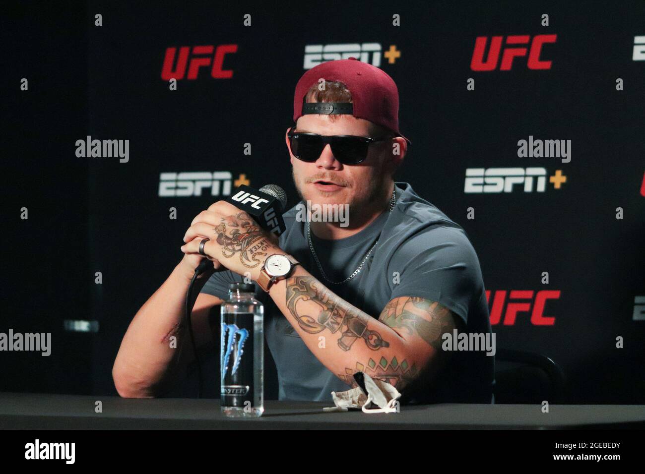 LAS VEGAS, NV - AUGUST 18: Chase Sherman interacts with media during ...
