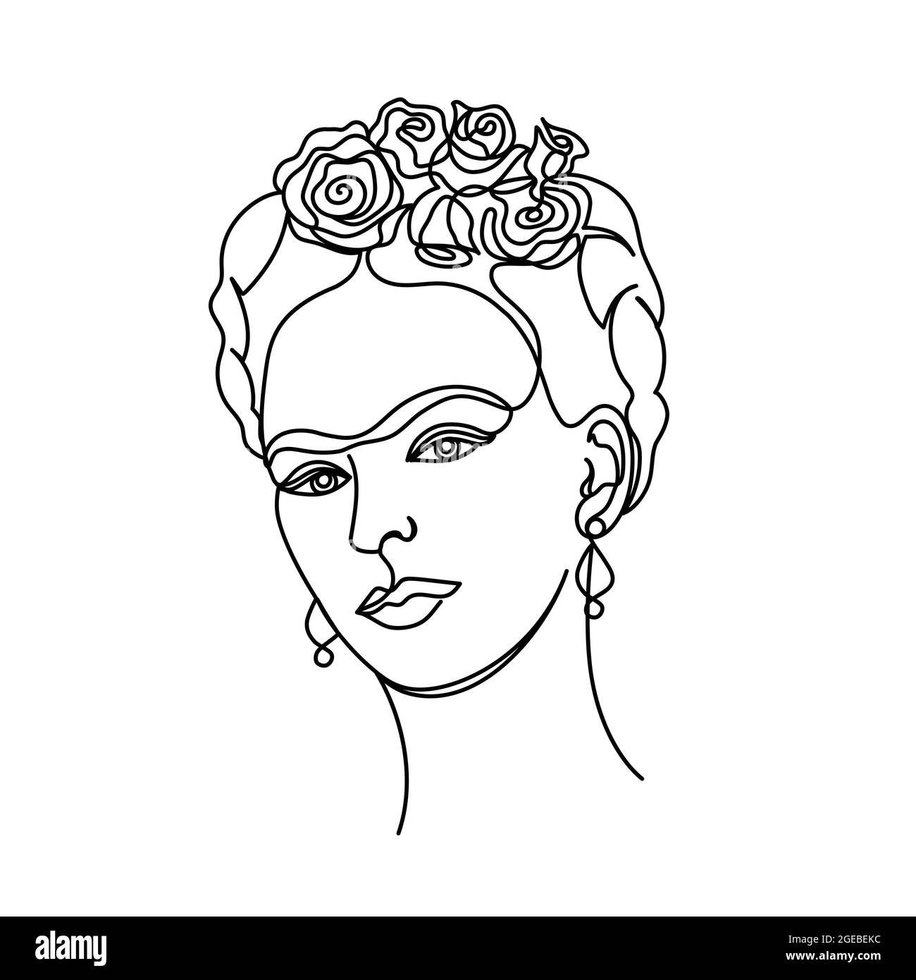 Girl in linear style Black and White Stock Photos & Images - Alamy