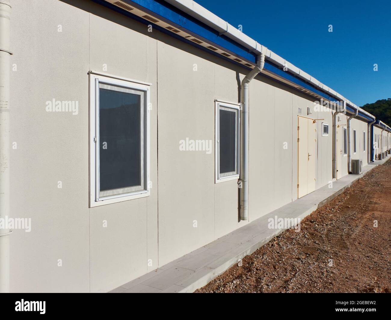Newly built single storey prefabricated industrial building Stock Photo ...