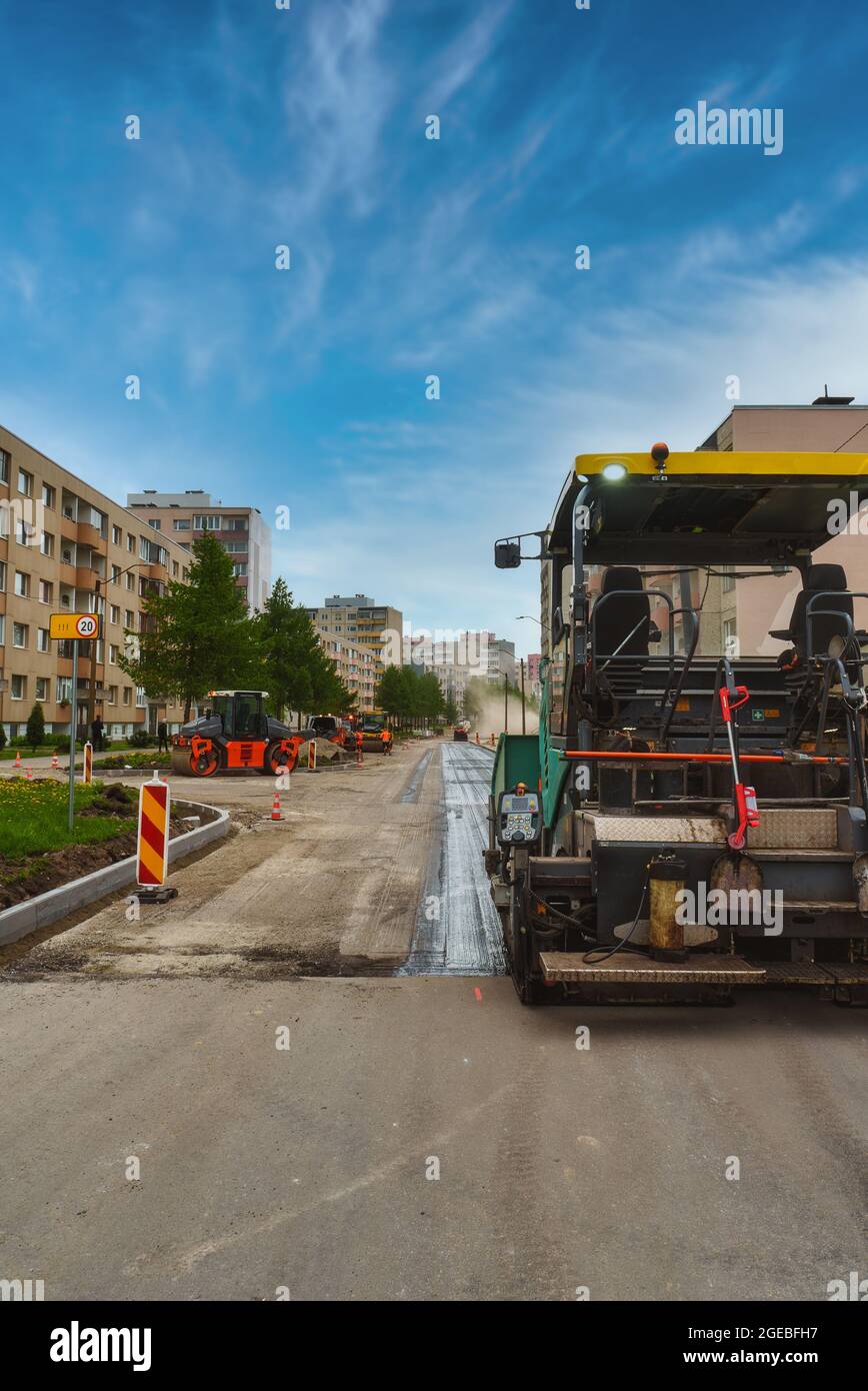 Road paving machine hi-res stock photography and images - Alamy