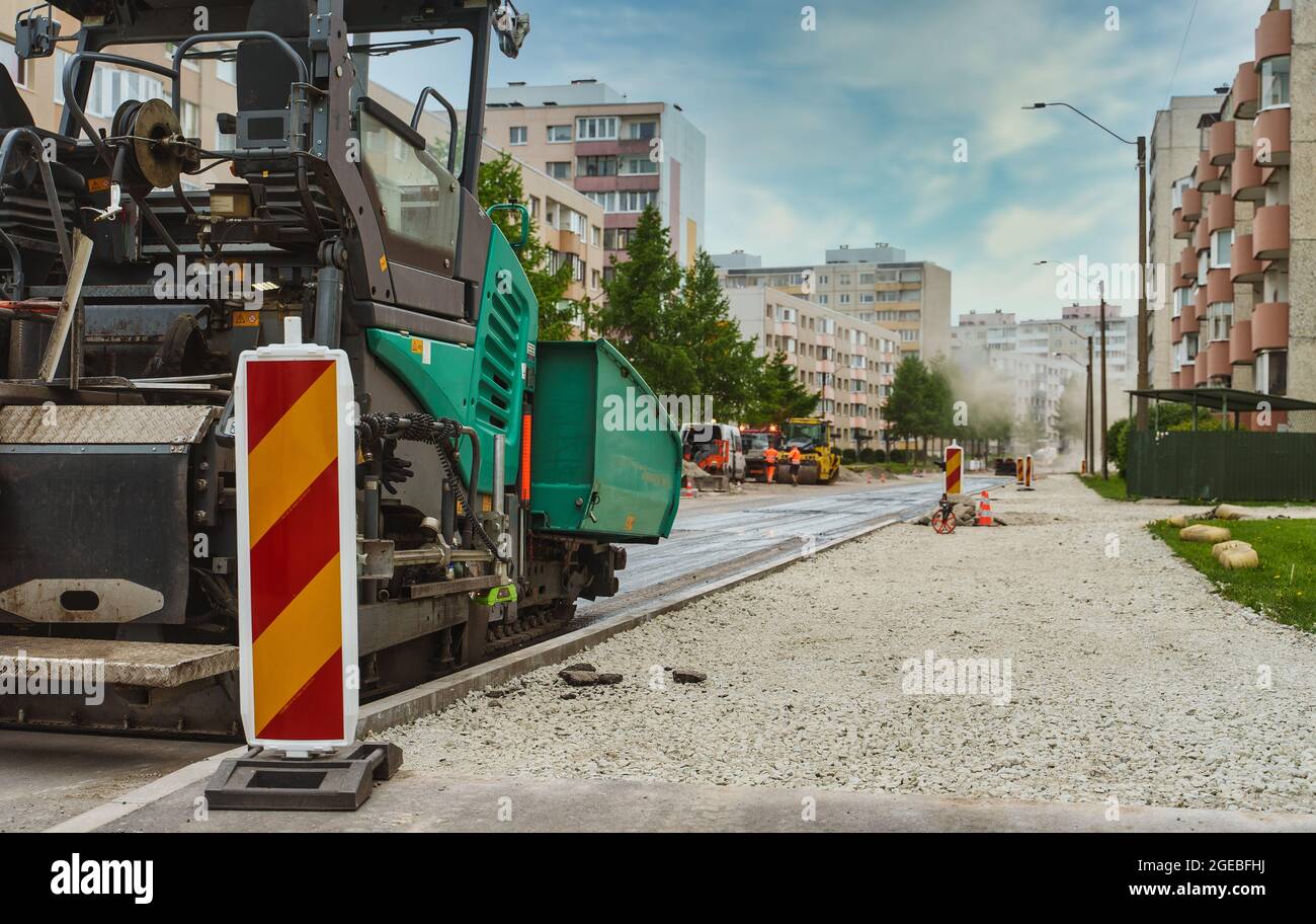 Road paving machine hi-res stock photography and images - Alamy