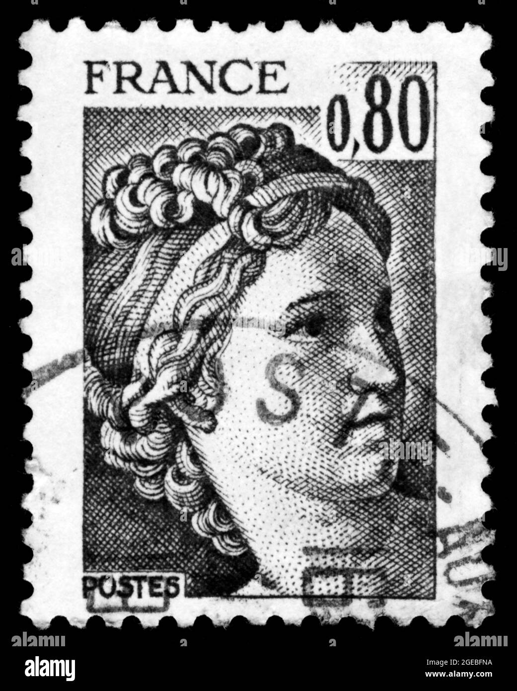 Old france postage stamp Black and White Stock Photos & Images - Alamy