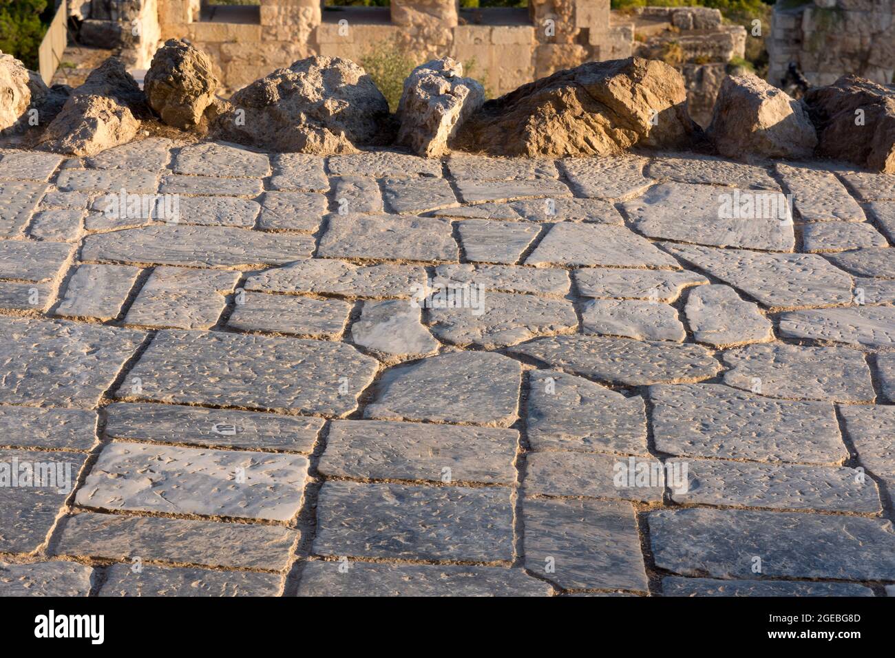 stone floor at the acropolis of athens in greece Stock Photo - Alamy