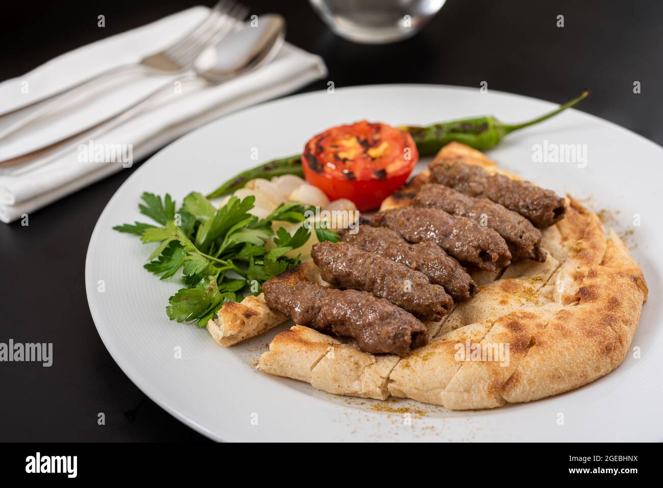 Turkish shish meatball traditional kofte. Spicy meatballs Kebab or ...