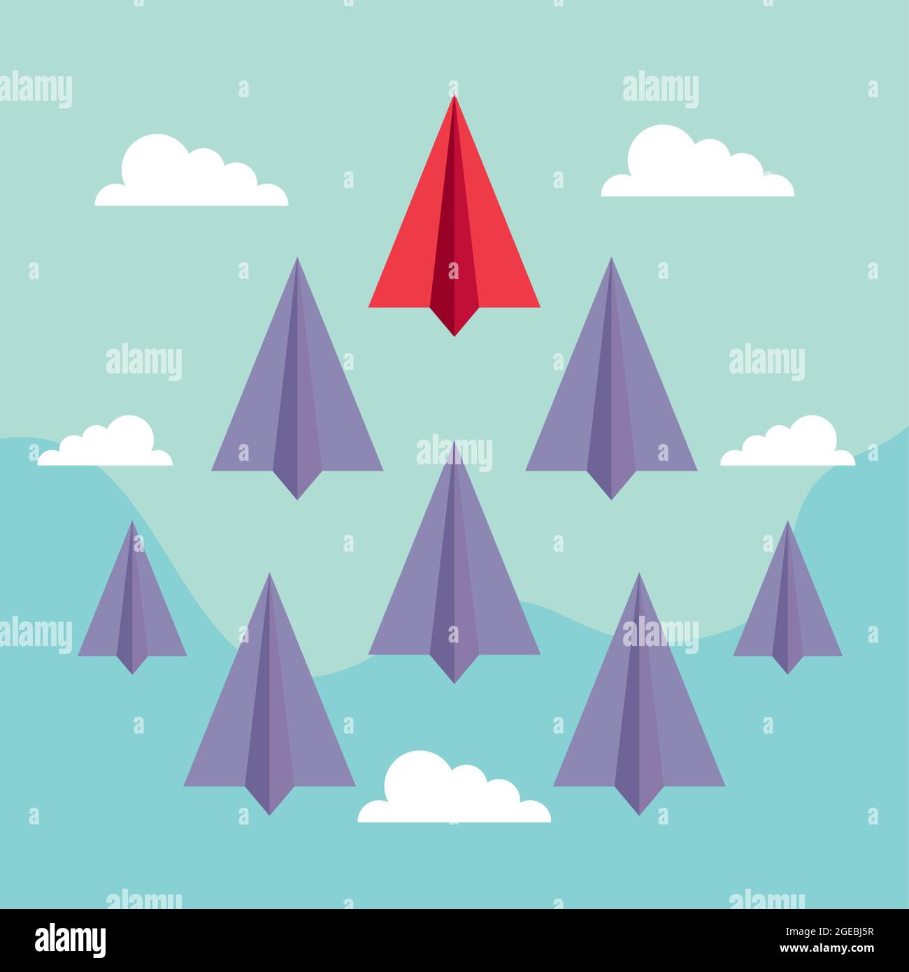 unique concept paper airplanes Stock Vector Image & Art - Alamy