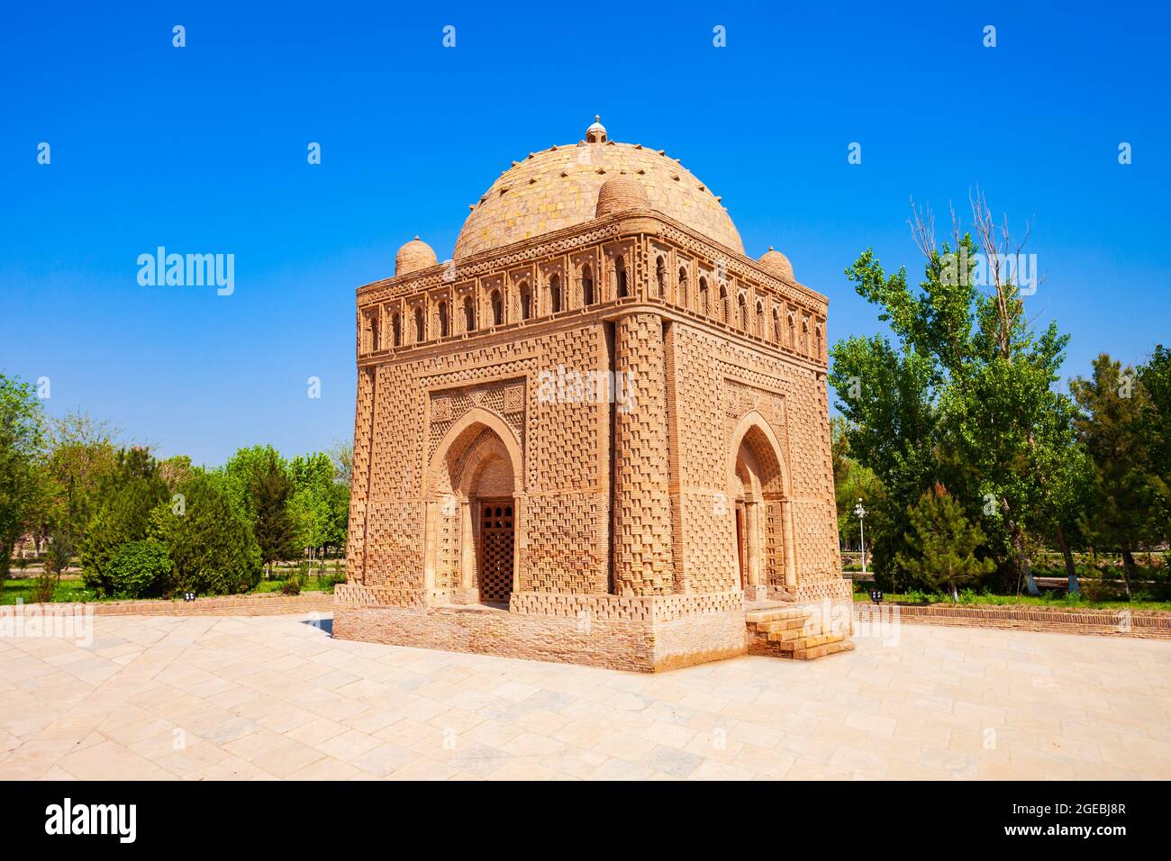The Samanid Mausoleum, built in the 10th century is located in Bukhara ...