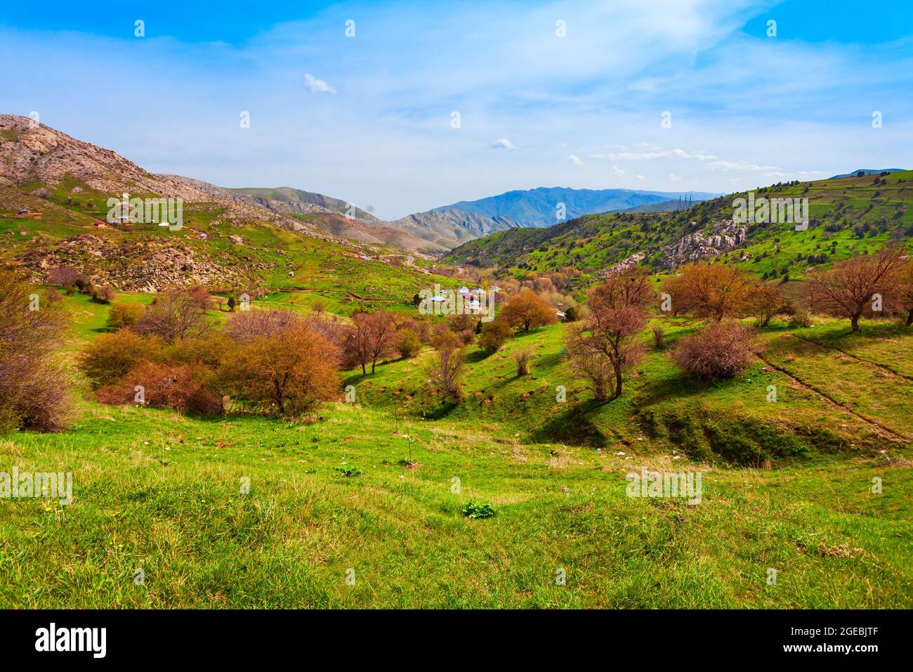Beauty mountain landscape between Samarkand and Shahrisabz cities in ...