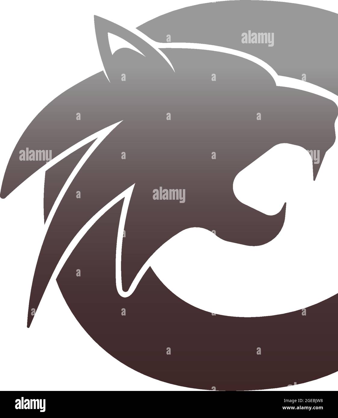 Letter C with panther head icon logo vector template Stock Vector Image ...