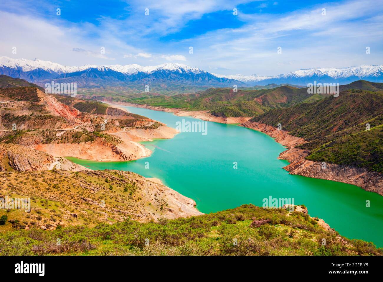 Lake Hisorak is a water reservoir near Shahrisabz city in Uzbekistan ...