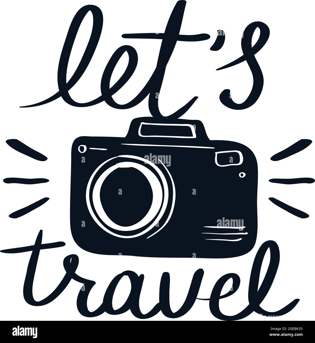 travel lettering with camera Stock Vector Image & Art - Alamy