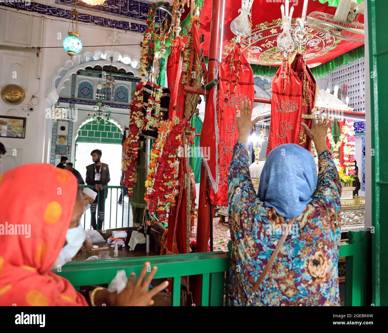 Dhaka, Bangladesh, August 18, 2021: Muslim pray during a religious ...
