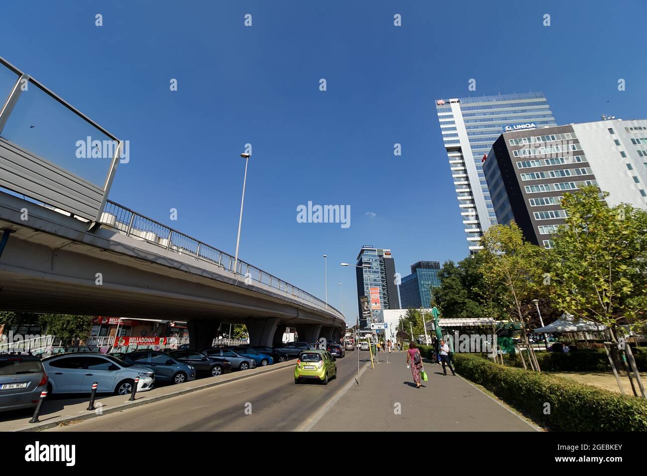 Bucharest, Romania - August 16, 2021: The Pipera Bridge, in northem ...
