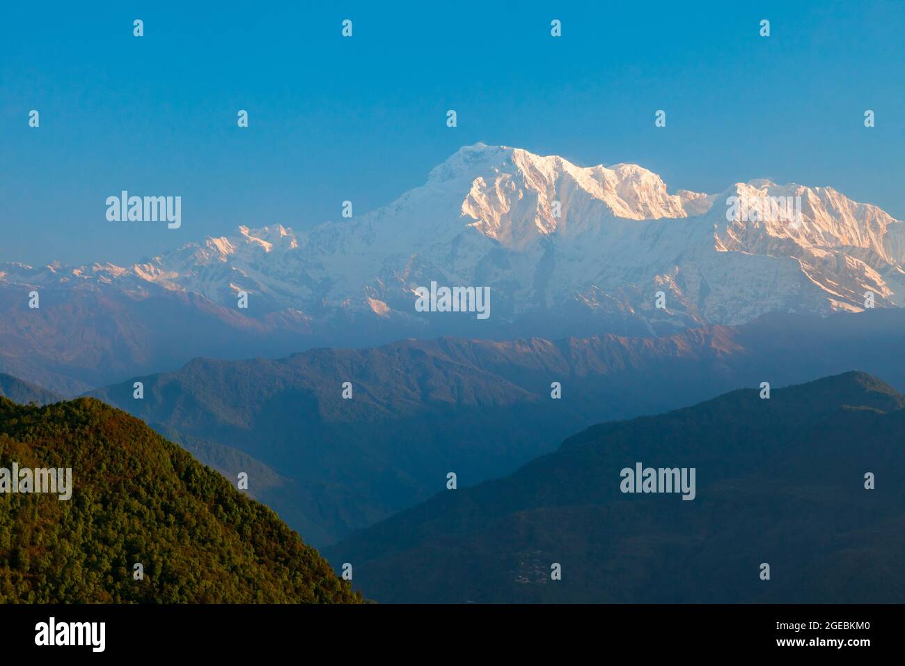 Annapurna massif aerial panoramic view from Sarangkot hill viewpoint in ...