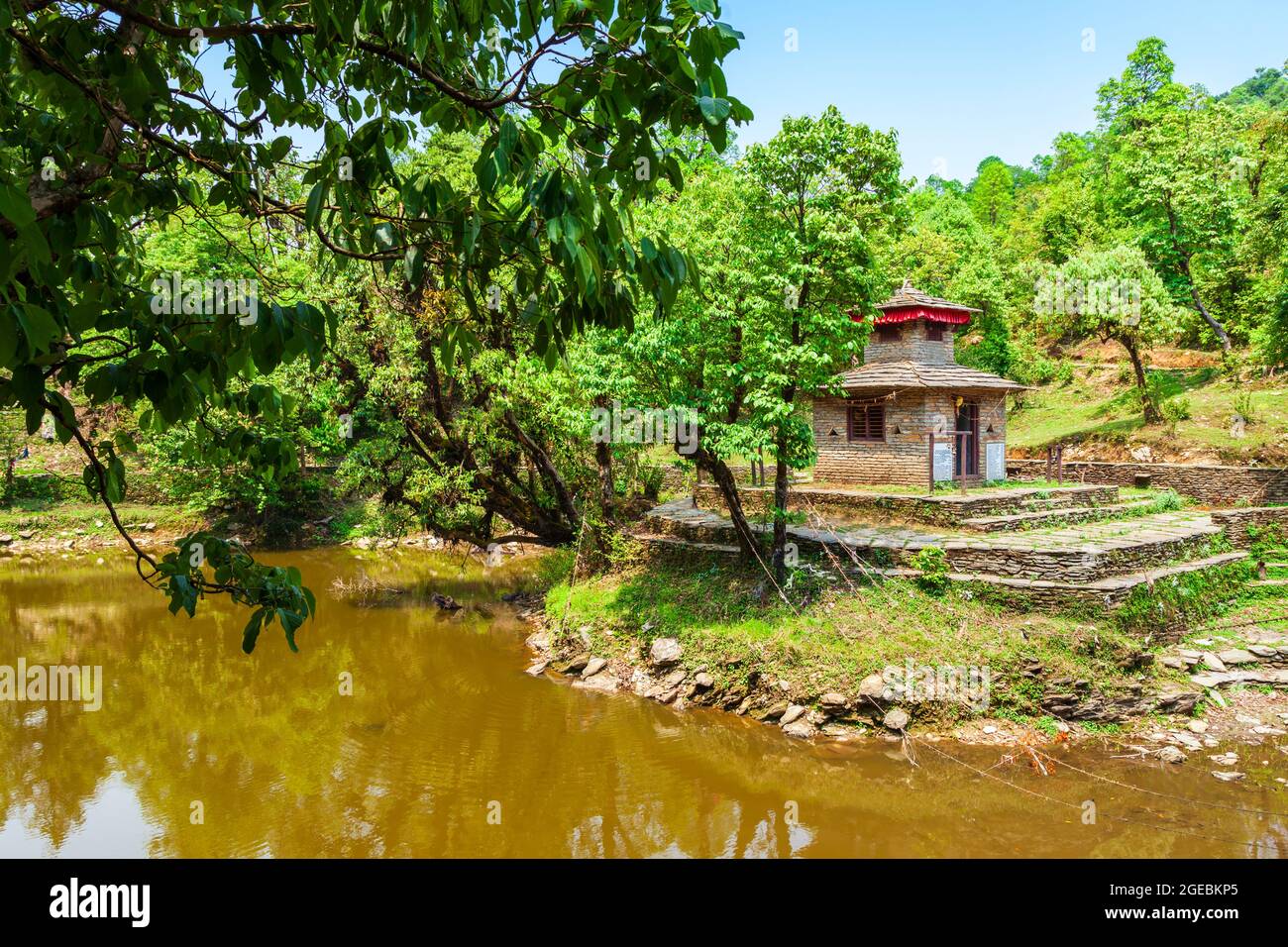 Hindu Temple near Panchase village in Pokhara valley in Nepal Stock ...