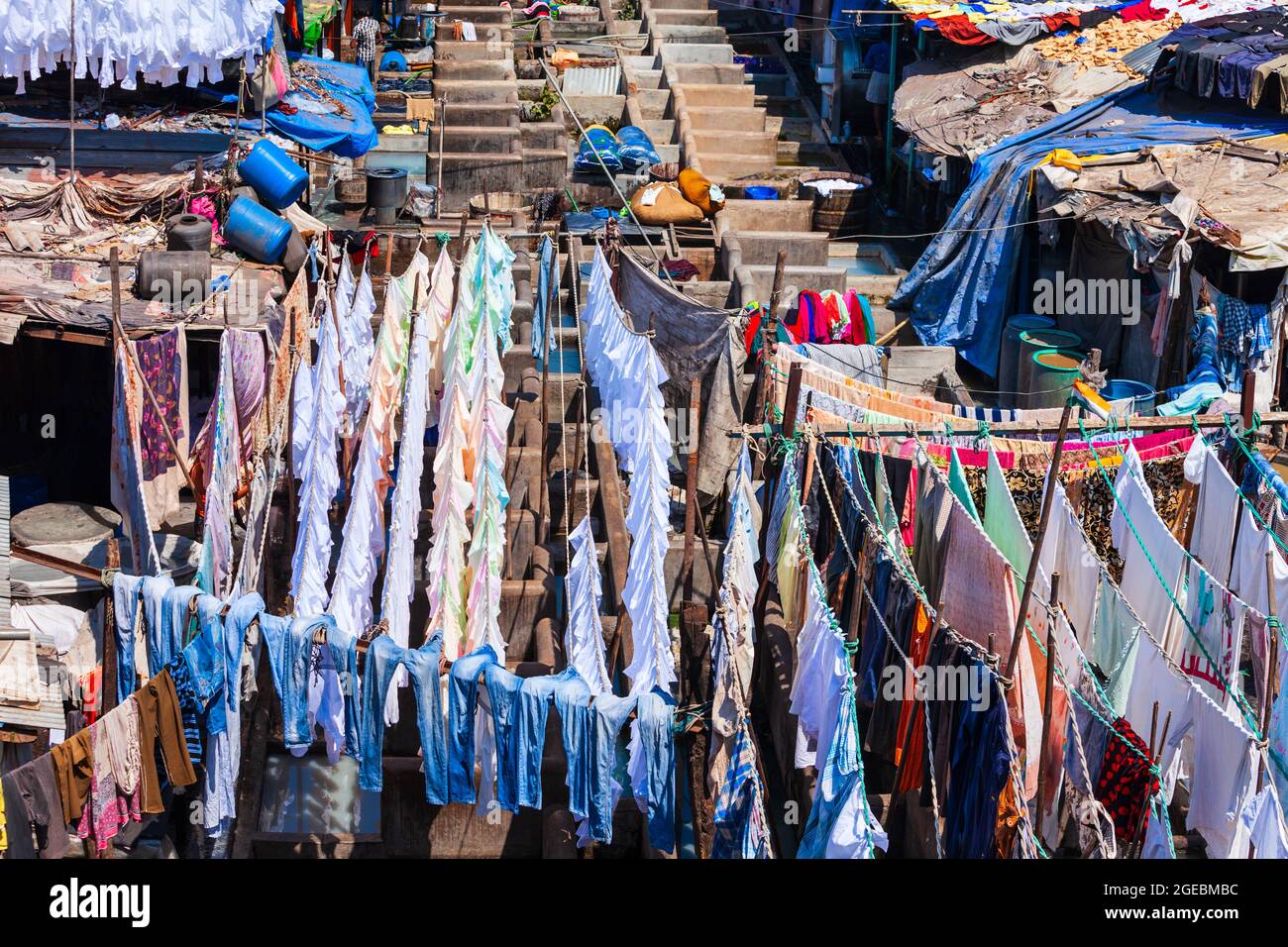 Dhobi Ghat is a open air laundry in Mumbai city, Maharashtra state of ...