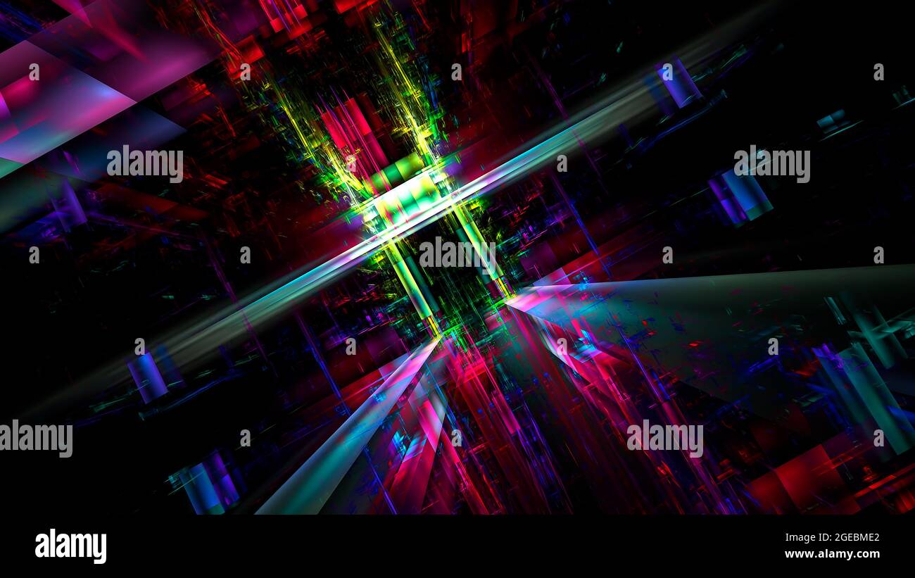 Multicolor tech background - abstract computer generated 3d ...