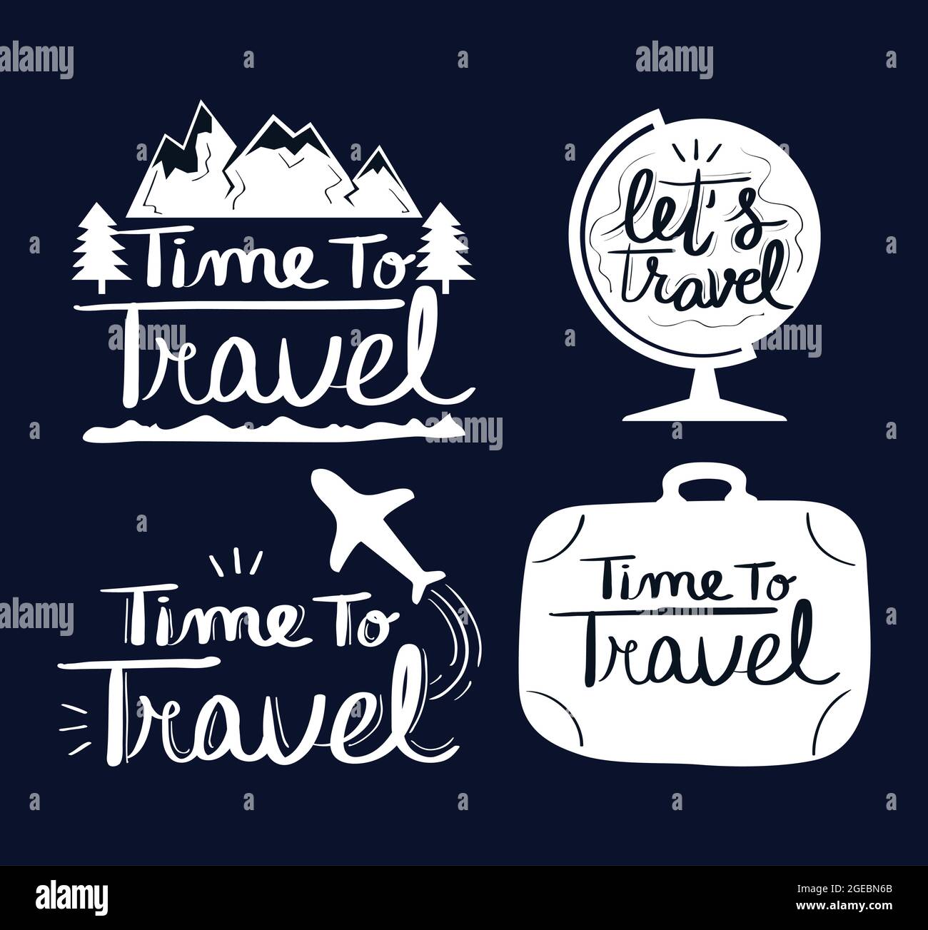 travel quotes letterings Stock Vector Image & Art - Alamy