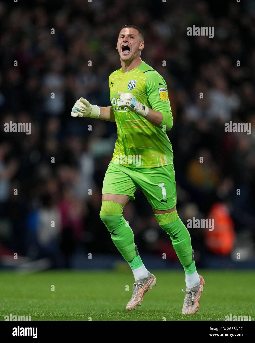 West Bromwich, UK. 18th Aug, 2021. Goalkeeper Sam Johnstone of WBA ...