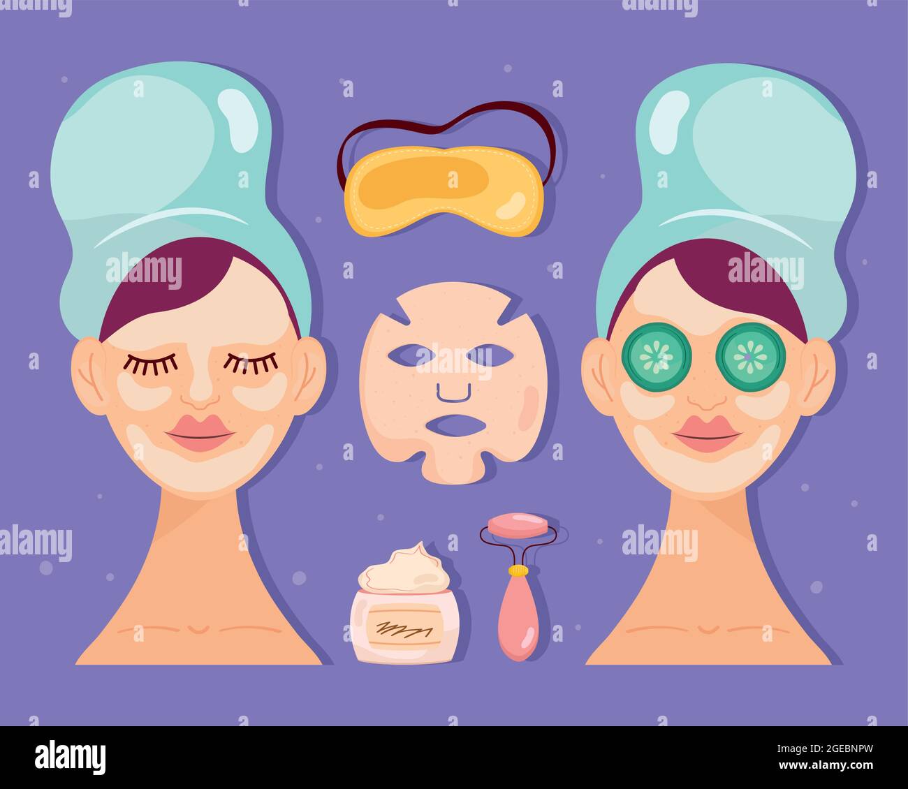 girls and spa icons Stock Vector Image & Art - Alamy
