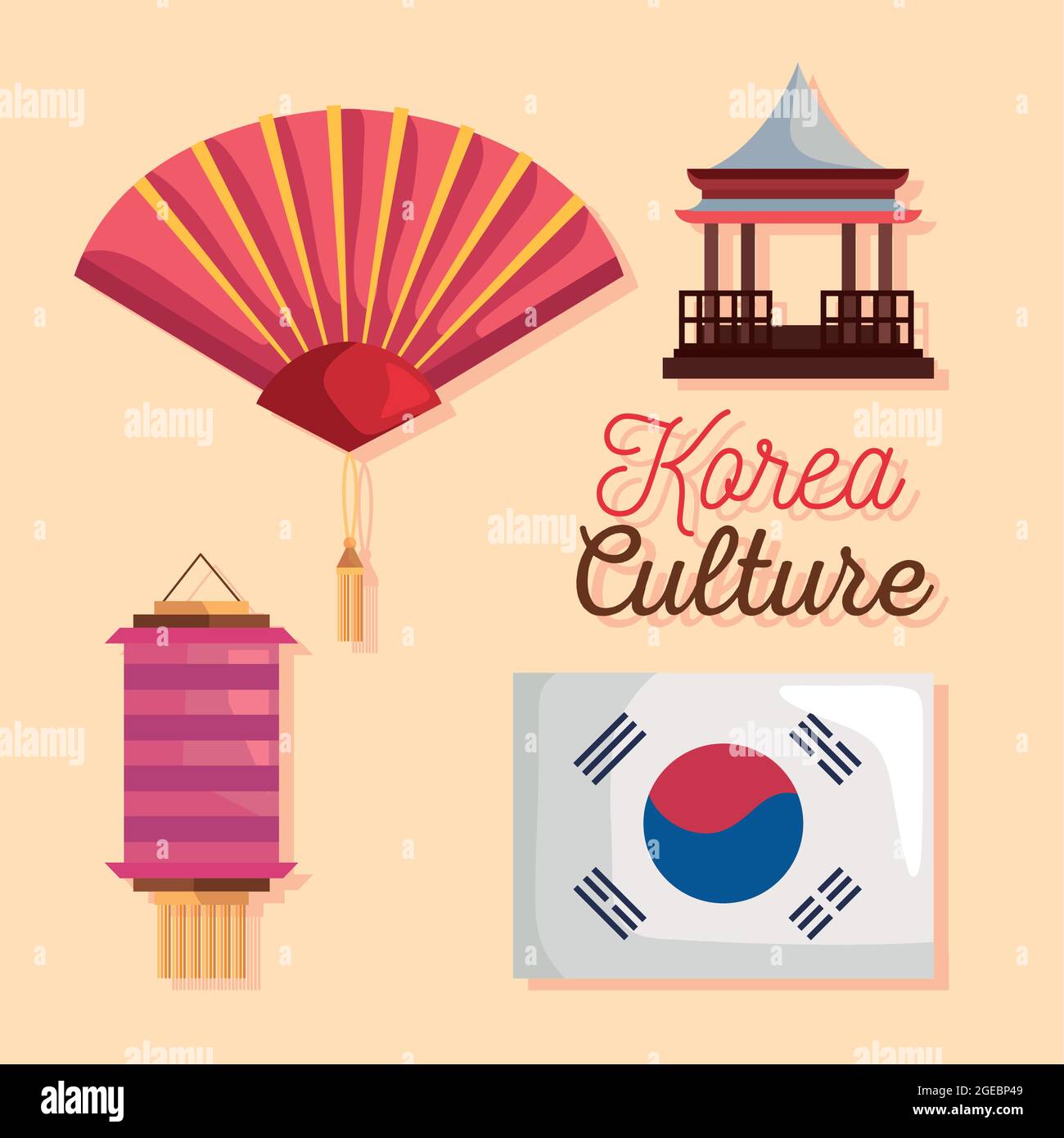 South korea fan Stock Vector Images - Alamy