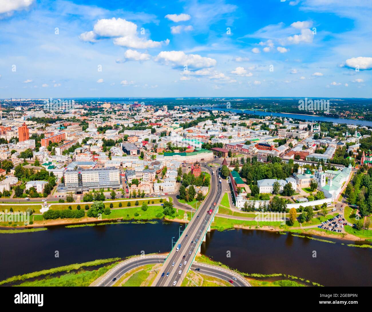 Aerial view of city by volga river hi-res stock photography and images ...