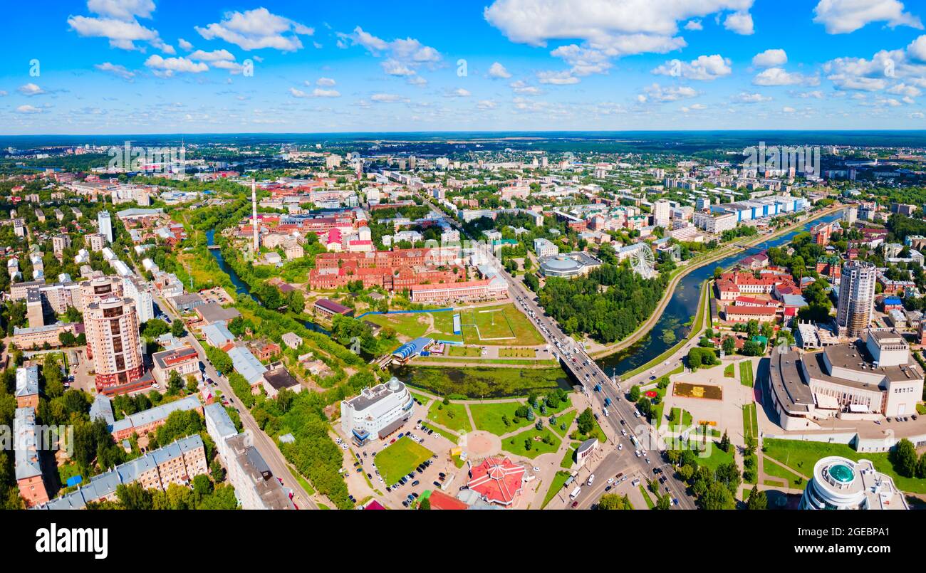 Ivanovo city and Uvod river aerial panoramic view, Golden Ring of ...