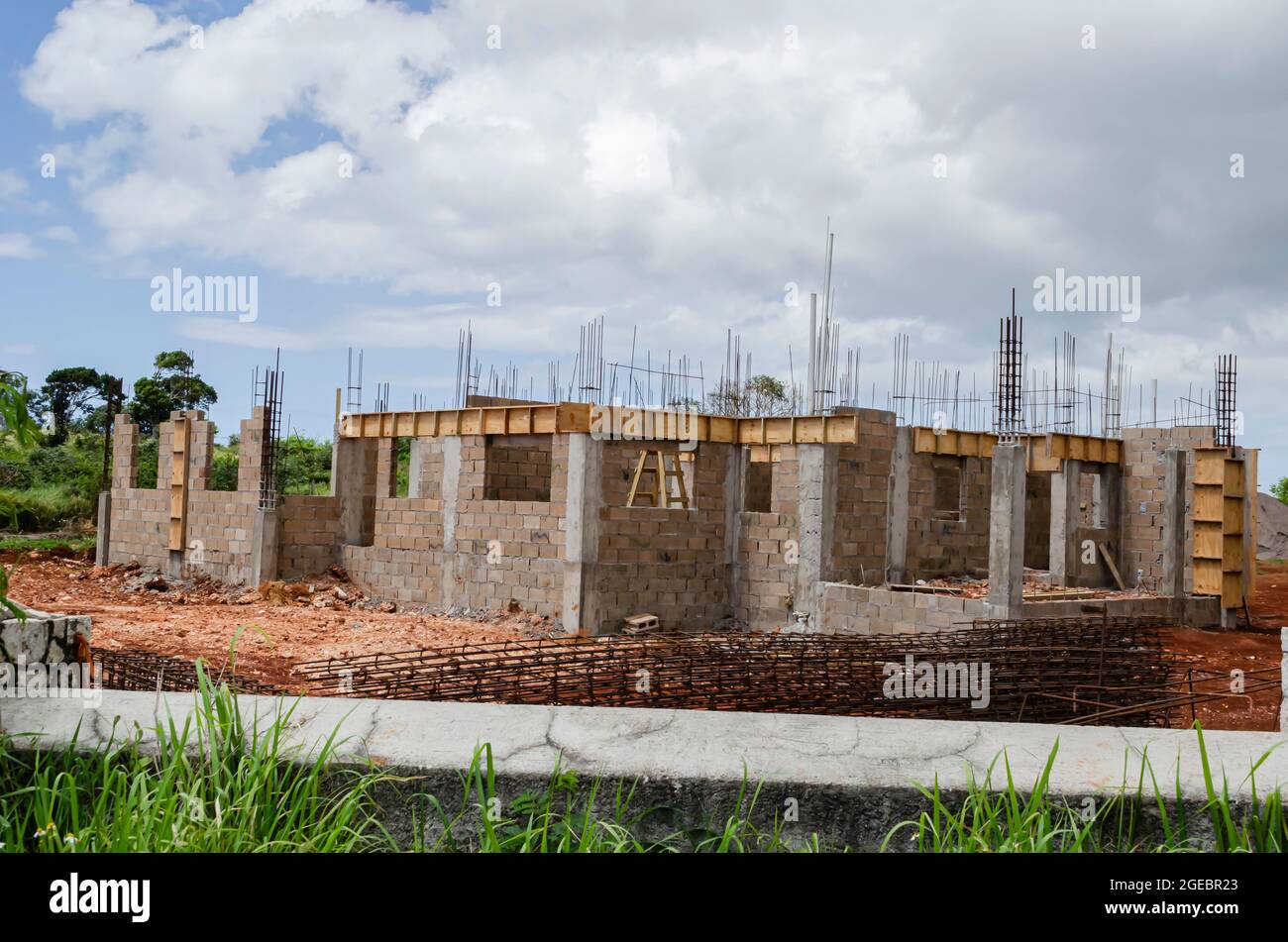 Back Of House On Construction Site Stock Photo - Alamy