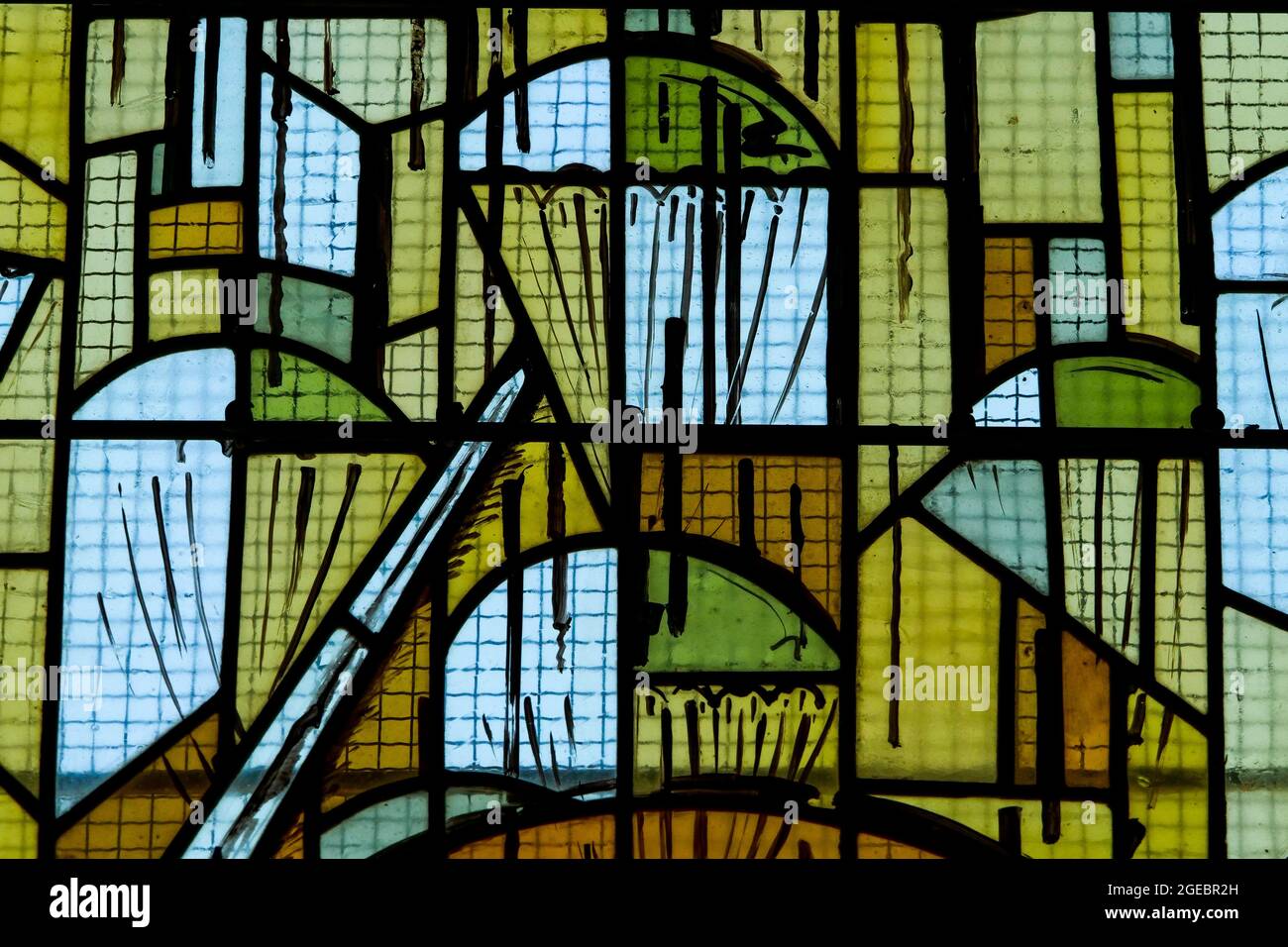 Stained glass window paying homage to american paratroopers, Notre-Dame ...