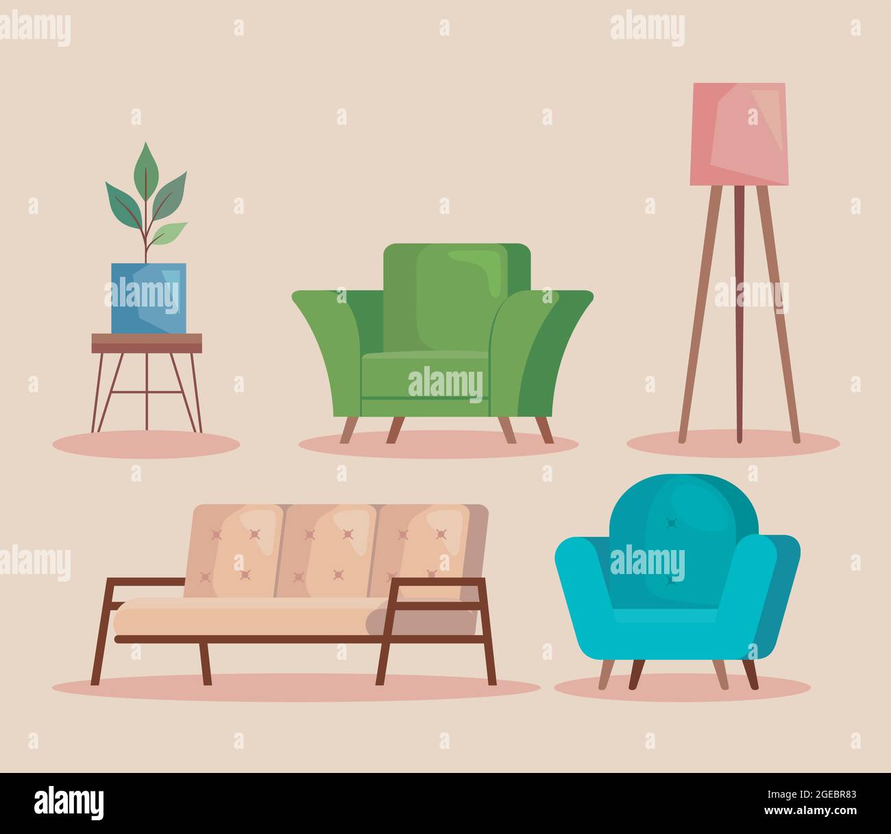 three sofas and furniture Stock Vector Image & Art - Alamy