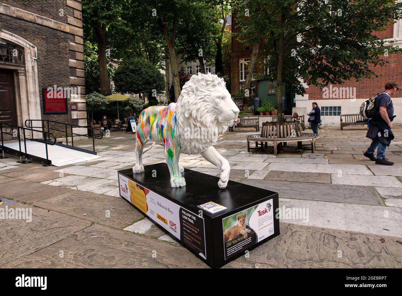 A sculpture of a lion, part of the Tusk Lion Trail, an installation in ...