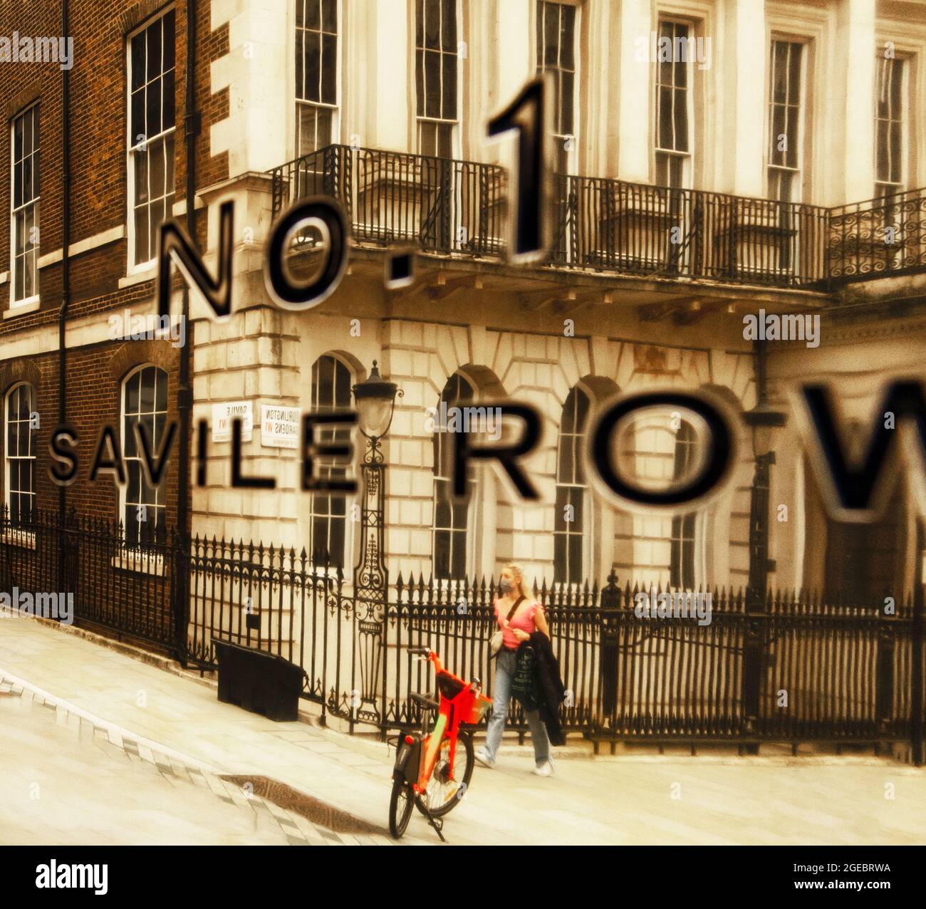 Savile Row, London, a street famous for high-end bespoke tailoring; a ...