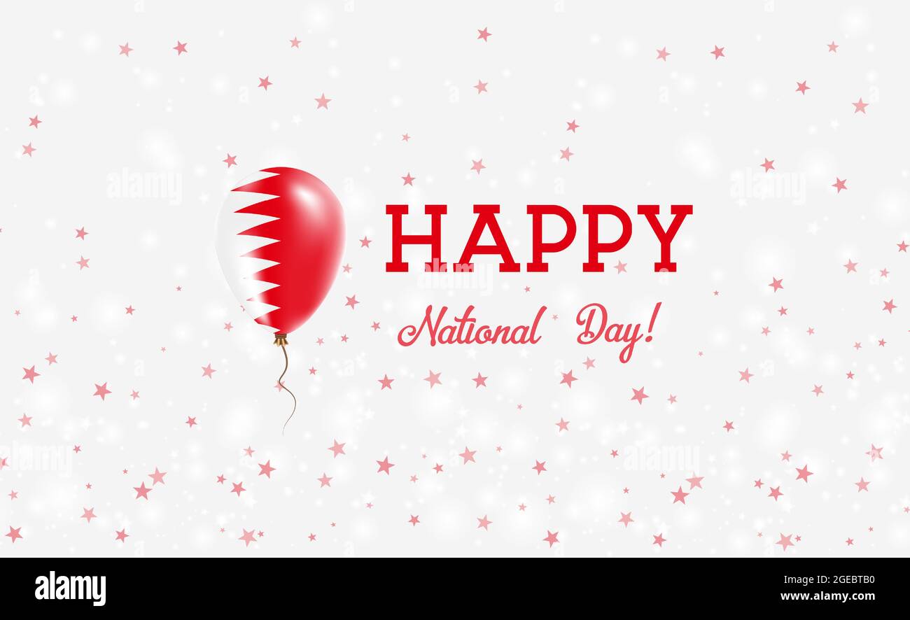 Bahrain National Day patriotic poster. Flying Rubber Balloon in Colors ...