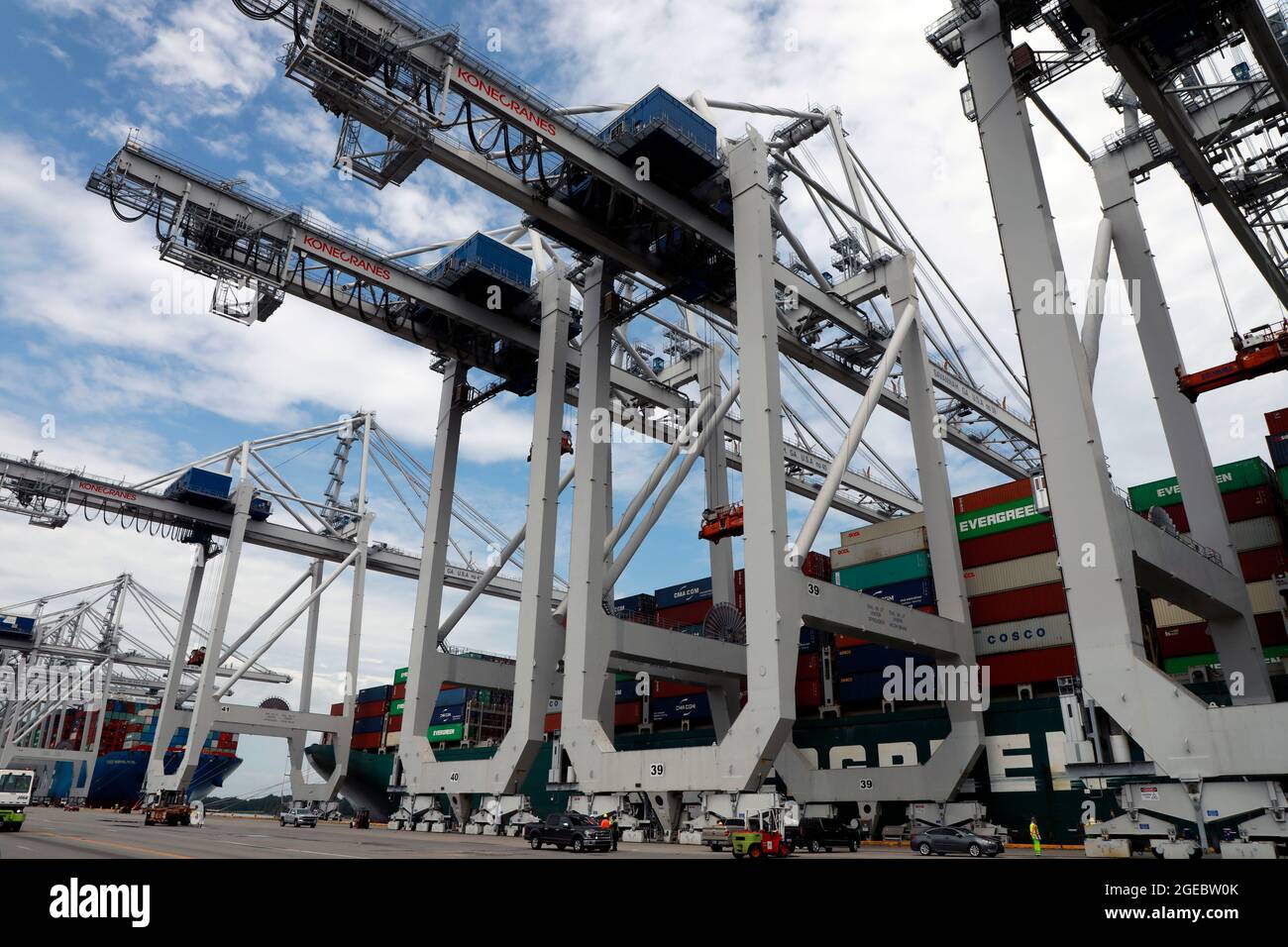 Ships are unloaded at the Customs and Border Protection Port of ...