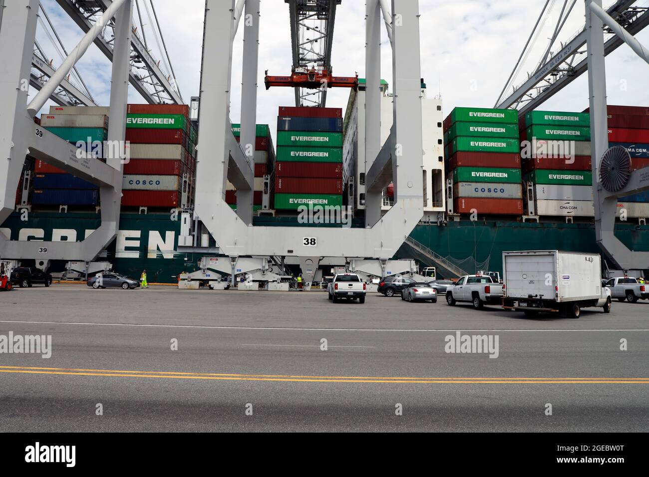 Ships are unloaded at the Customs and Border Protection Port of ...
