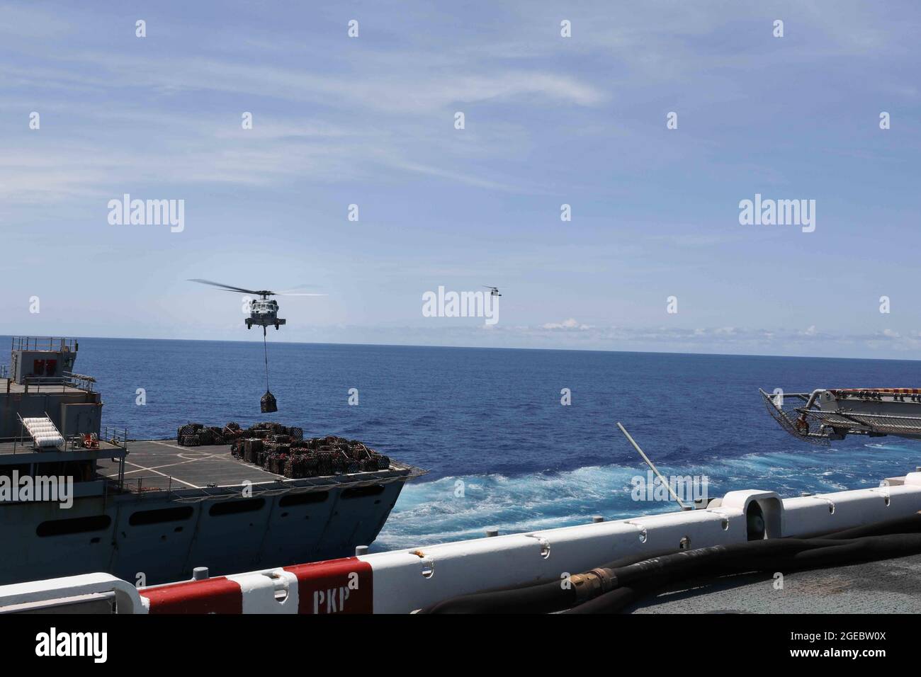 U.S. Navy pilots with Helicopter Sea Combat Squadron 28, transport ...