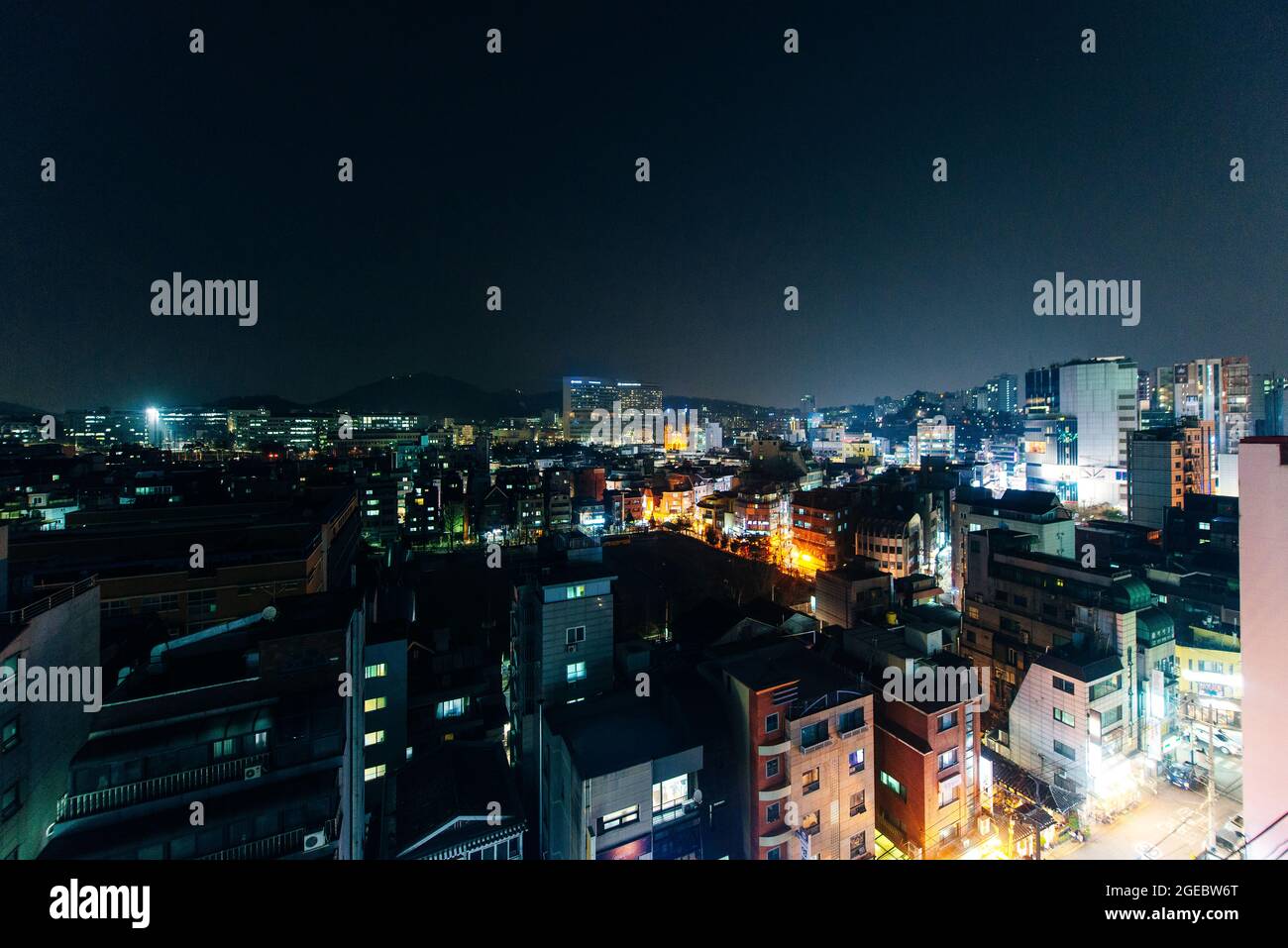 Night View of downtown Seoul, South Korea. High quality photo Stock ...