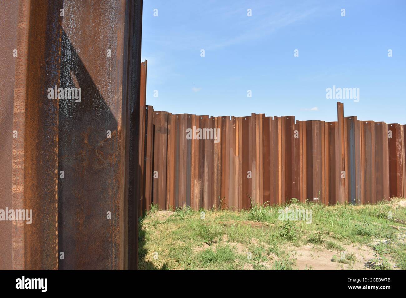 This iron sheet piling near a worksite along Eight Mile Creek in Greene ...