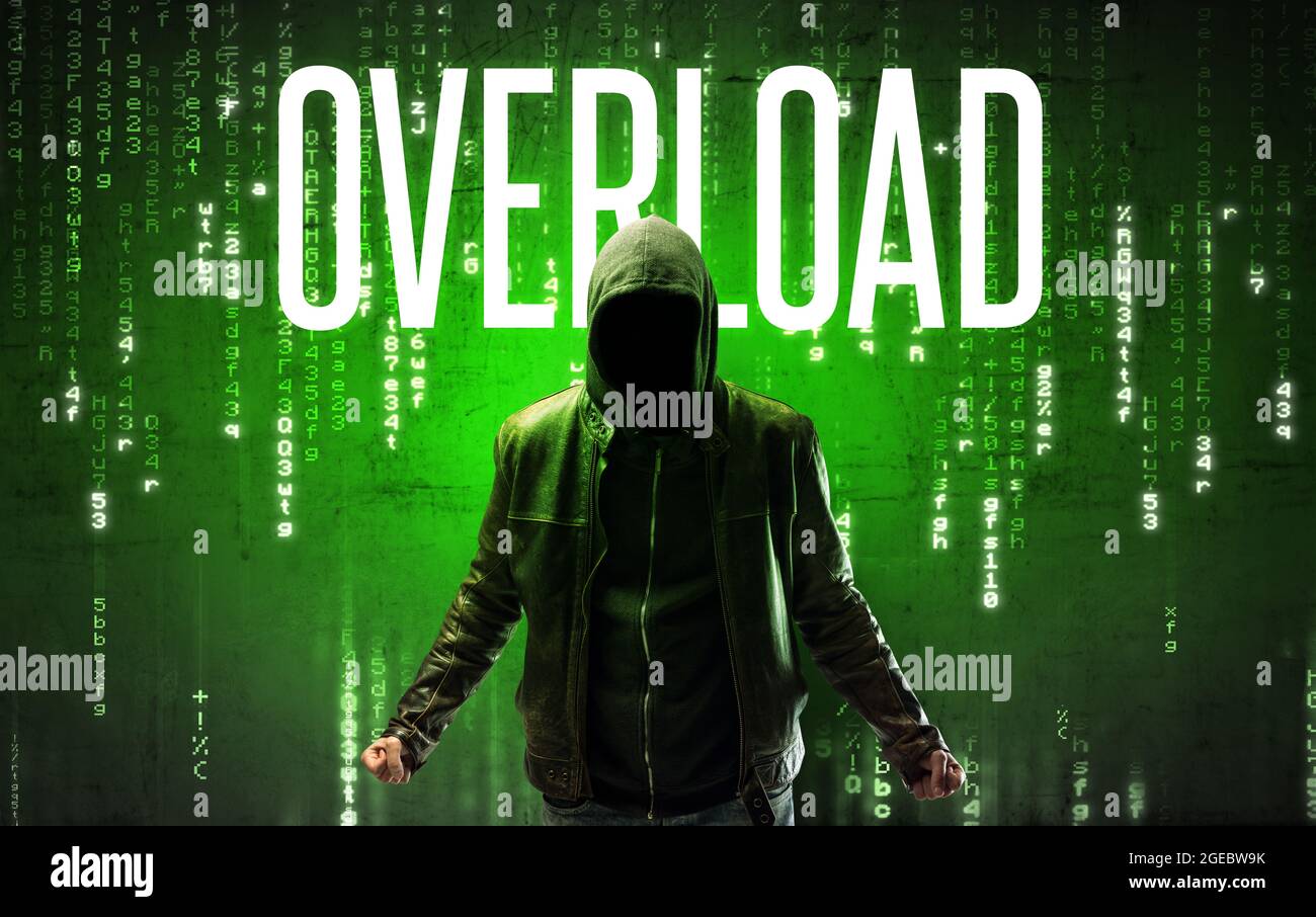 Faceless hacker with inscription concept Stock Photo - Alamy