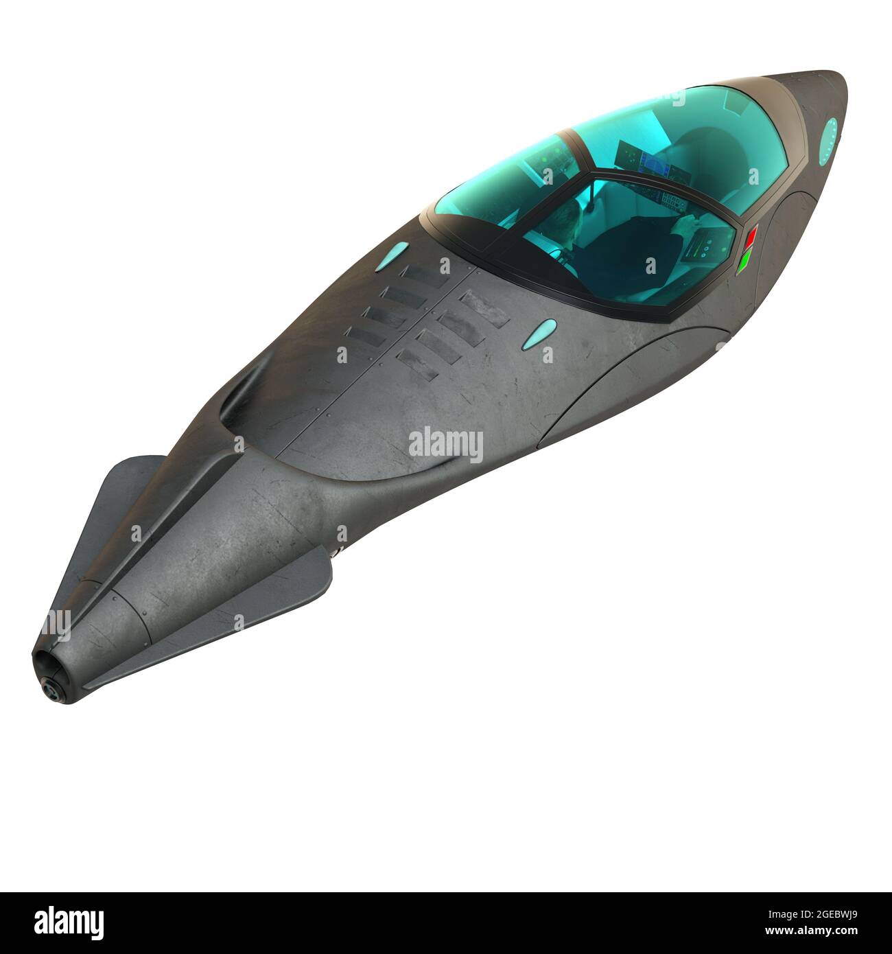 3D-illustration of a one person science fiction starship Stock Photo ...