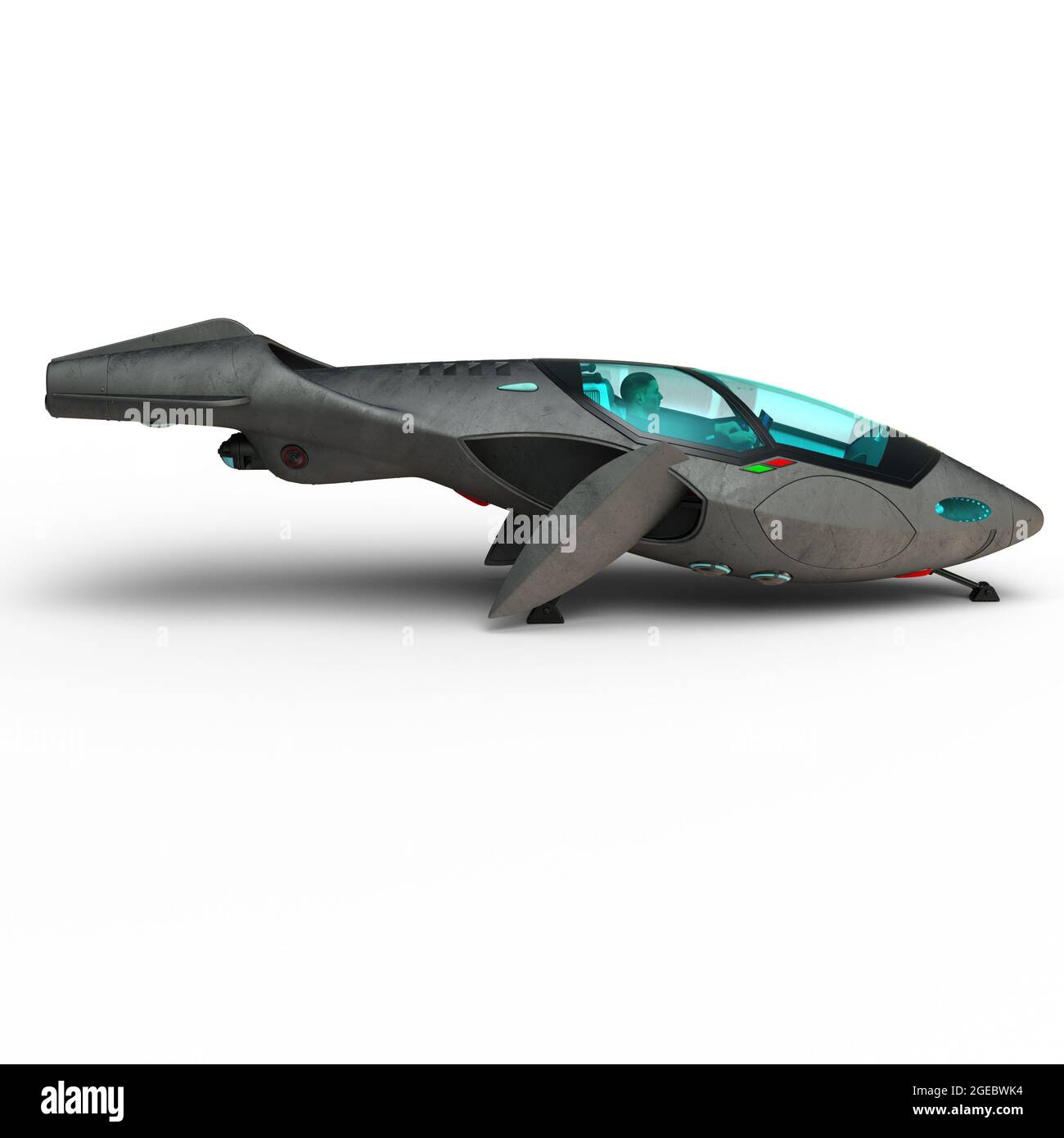 3D-illustration of a one person science fiction starship Stock Photo ...