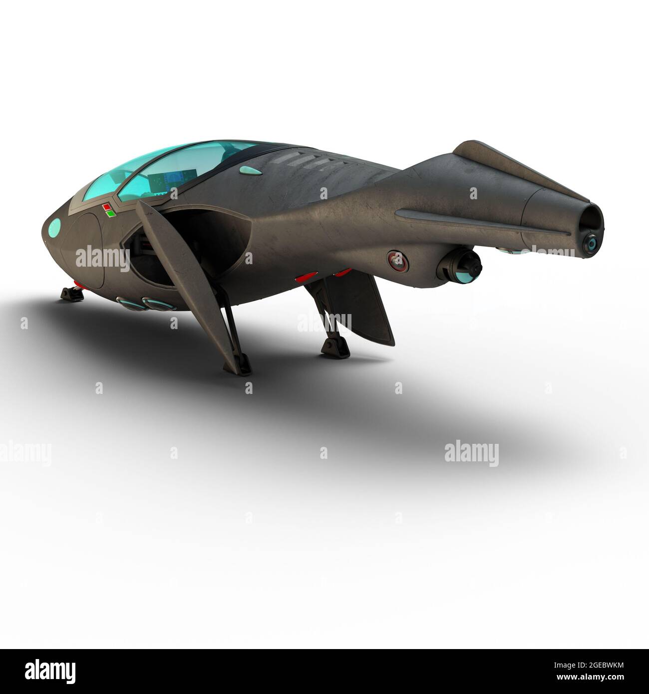 3D-illustration of a one person science fiction starship Stock Photo ...