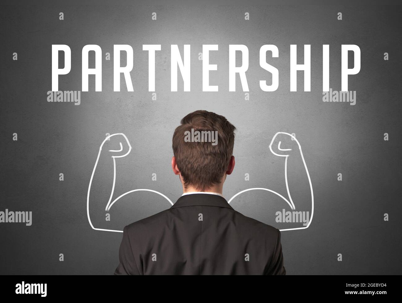 Rear view of a businessman, powerfull business concept Stock Photo - Alamy