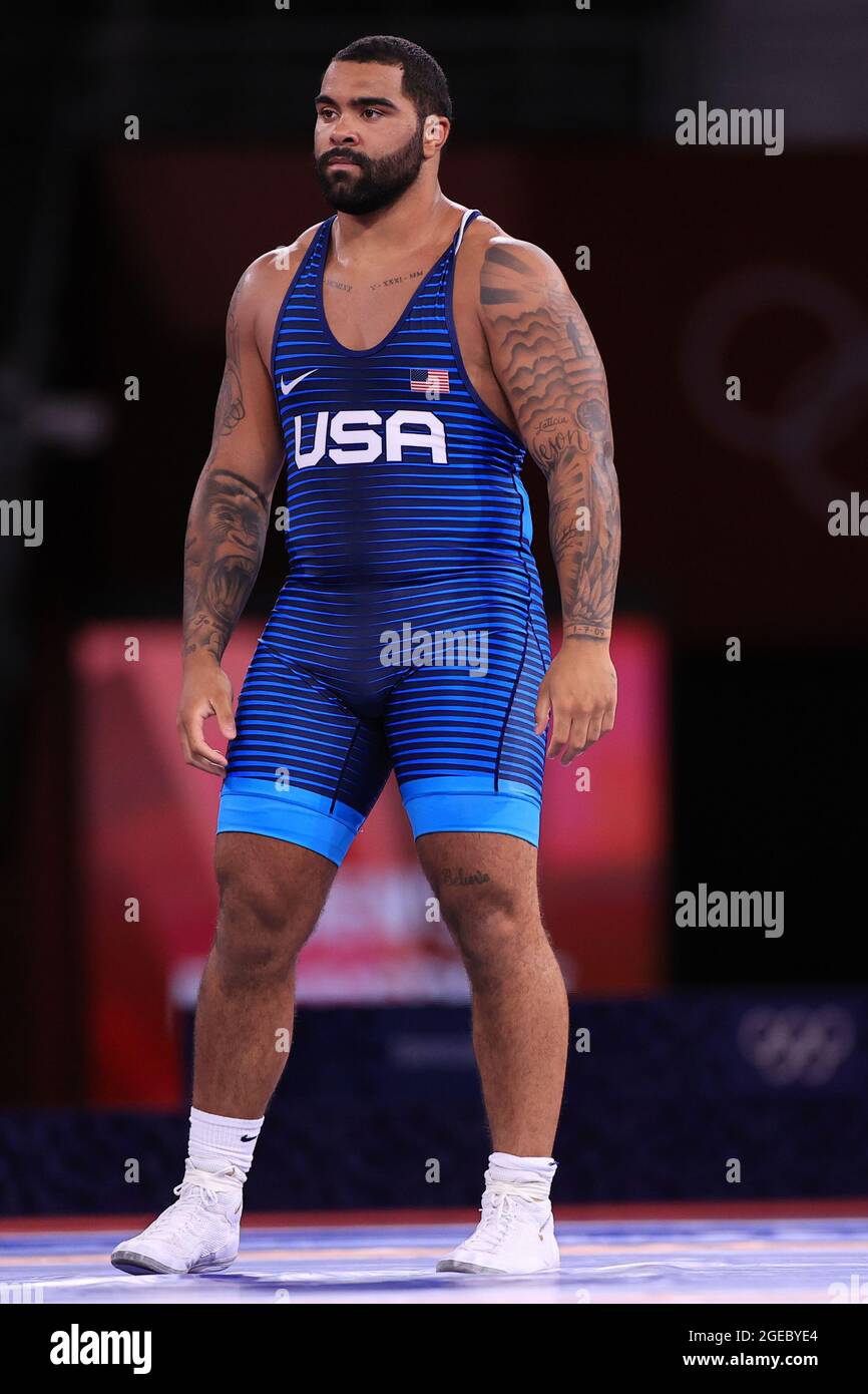 Gable Dan STEVESON (USA) (blue) in the Wrestling : Men's Freestyle ...