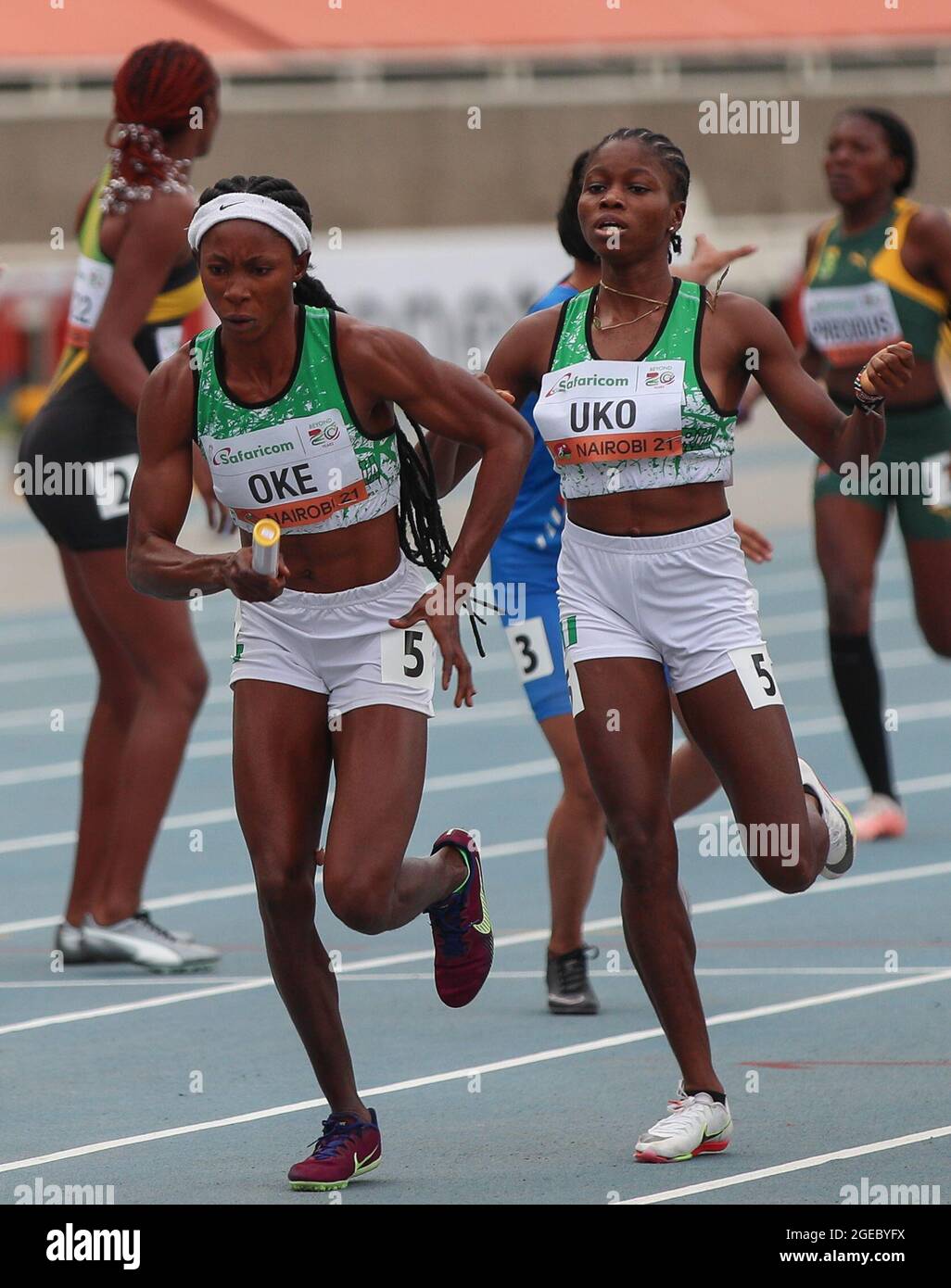 Nairobi, Kenya. 18th Aug, 2021. Imaobong Nse Uko (front R) and Opeyemi ...