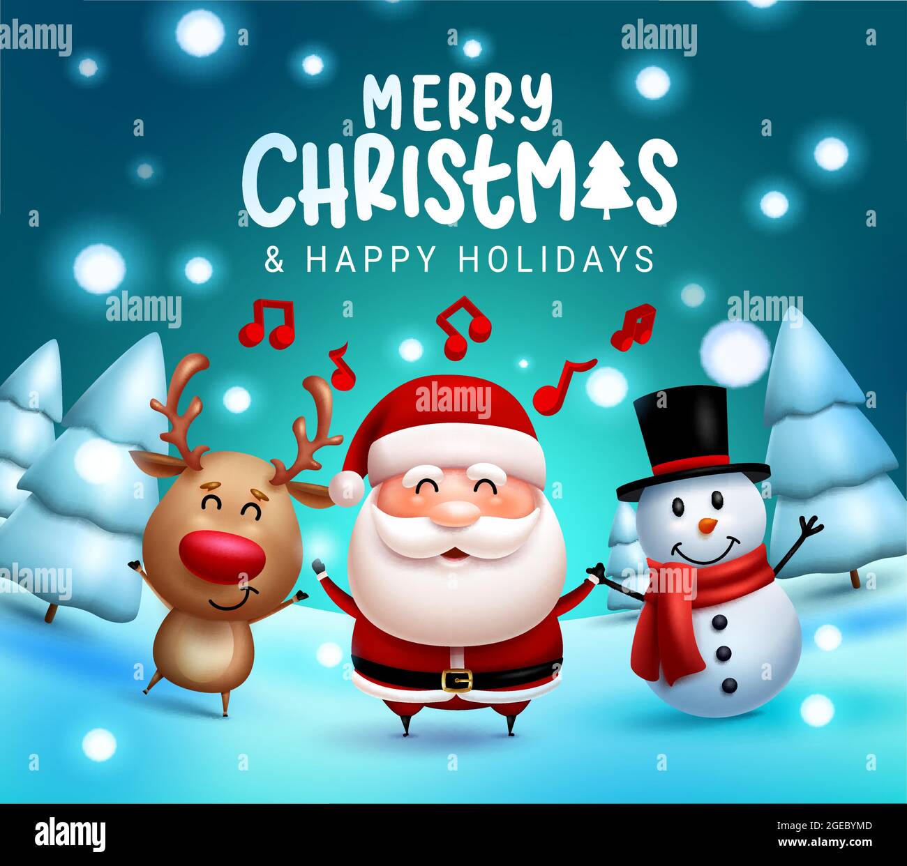 Merry Christmas Santa Claus Reindeer