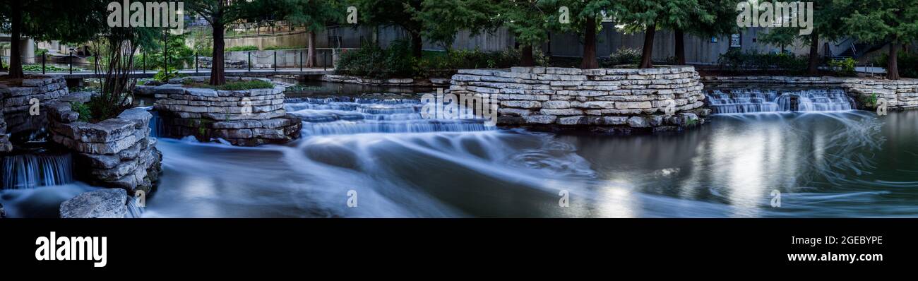 Urban River Waterfall Stock Photo - Alamy