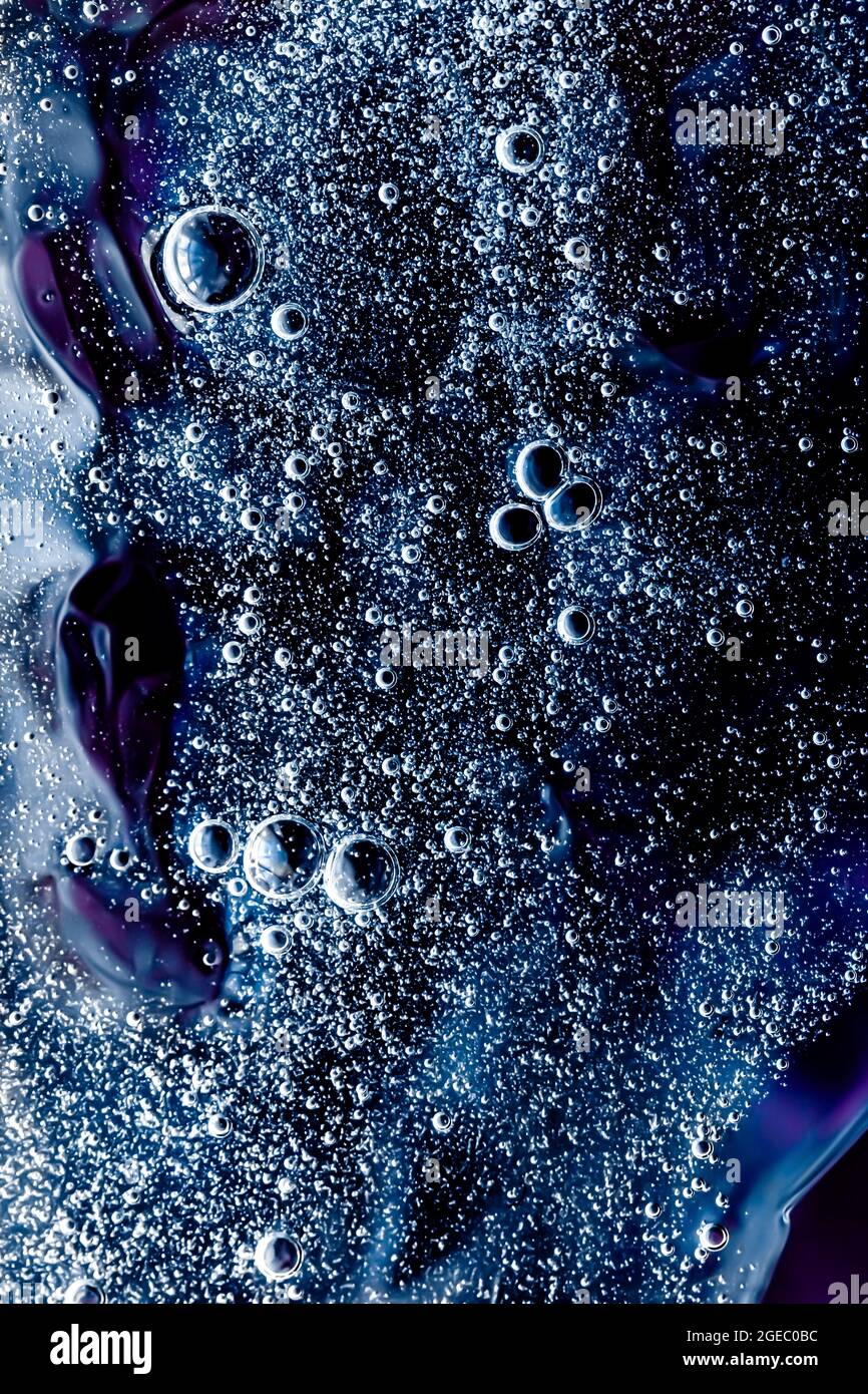 Abstract blue liquid background, paint splash, swirl pattern and water ...