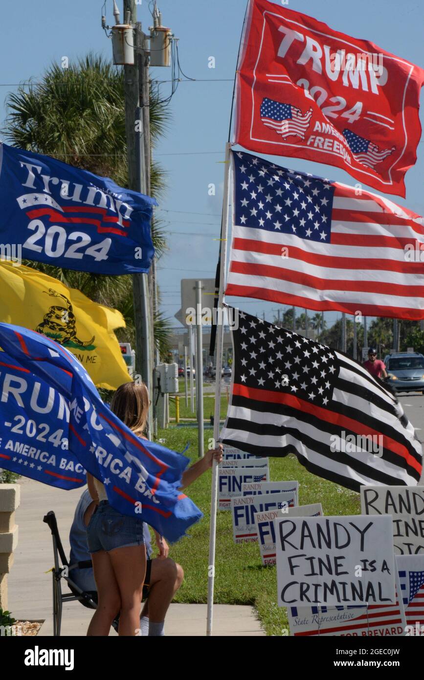 Melbourne. Brevard County. Florida. USA. August 18, 2021. Two groups of ...